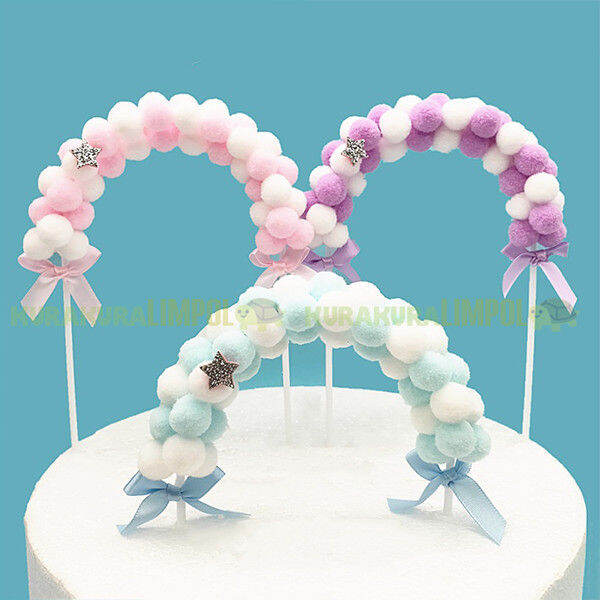 Cake Topper Arch Ball Hiasan Kue Ulang Tahun Topper Bola Melengkung ...