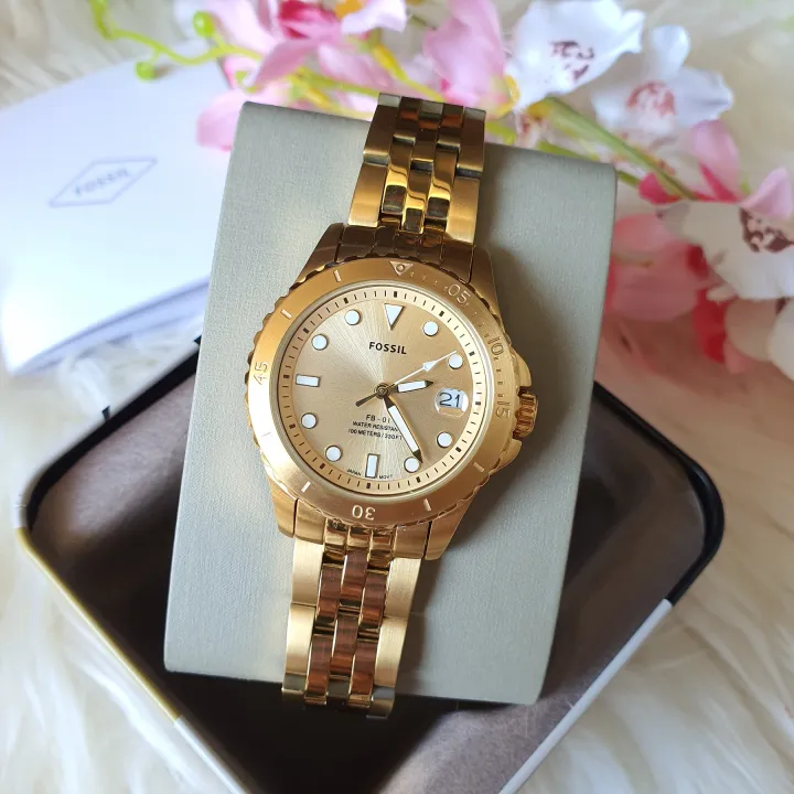 Fossil ES4745 Three-Hand Date Two-Tone Women's Watch-Gold With 1 Year ...