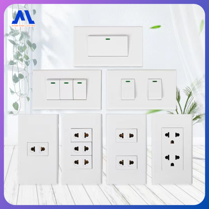 WH Power socket 1way 2way 3way switch with LED Switch Outlet 1 GANG 2 ...