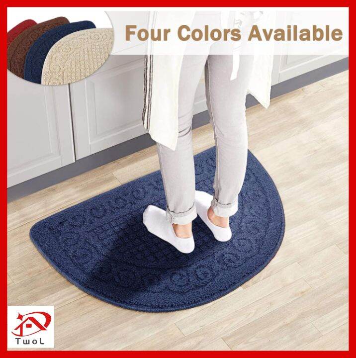 TwoL Semicircle Shape Anti-Slip Water Absorption Doormat Floor Rug ...