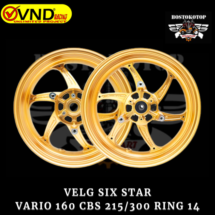 VND Velg Pelg Racing Vario 160 CBS Tipe Six Star Palang 6 Warna Gold ...