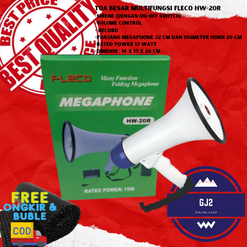 Megaphone atau Toa Besar Fleco Multifungsi HW-20R - TOA Jumbo FLECO HW ...