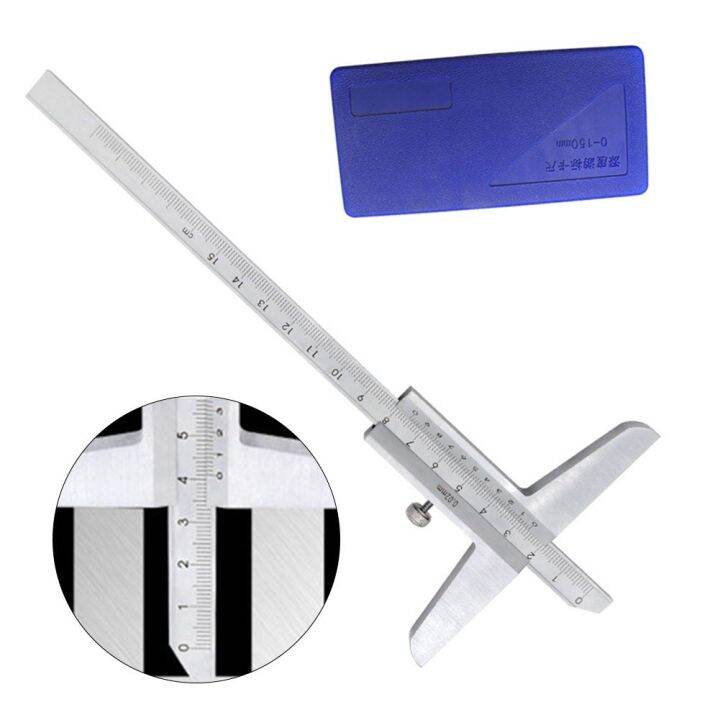 Unnicoco 0-150mm Depth Caliper Metal Depth Gauge Vernier Caliper ...