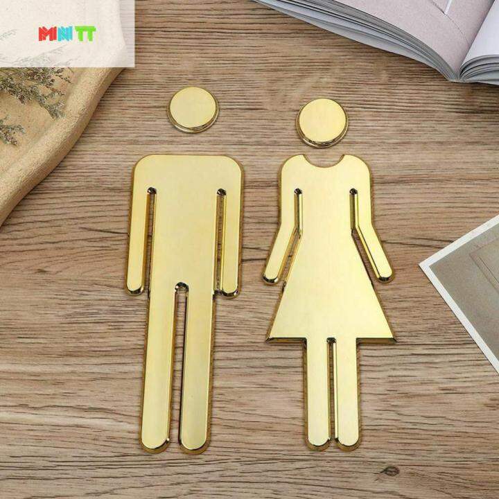 MNTT Stereoscopic Diy Washroom Sign Bathroom Sign Wc Door Men Symbol ...