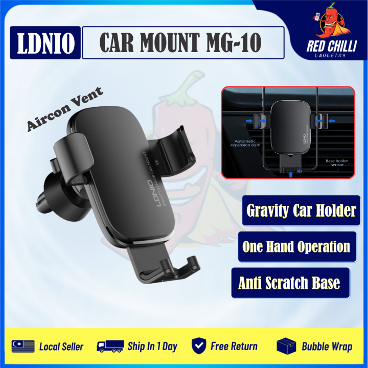LDNIO MG10 Phone Holder MG-10 Gravity Sensor Mechanical Air Vent Car ...