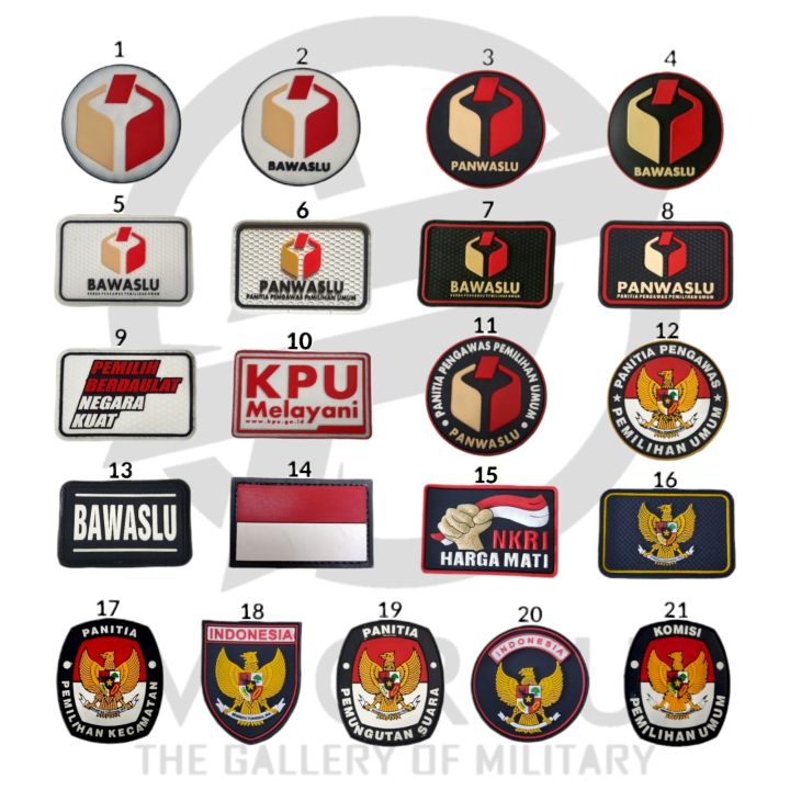 Emblem Patch Rubber Logo KPU, PPS Logo Bawaslu, Logo Panitia Pemilu ...