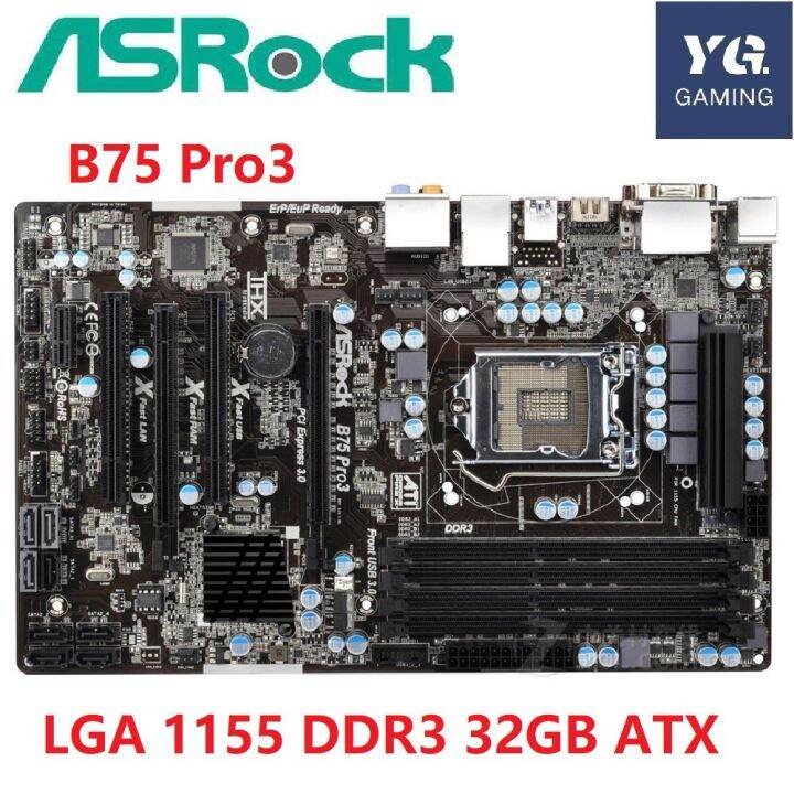 ASROCK B75 Pro3 Desktop Motherboard B75 Socket LGA 1155 DDR3 32GB ATX Original Used Mainboard ...