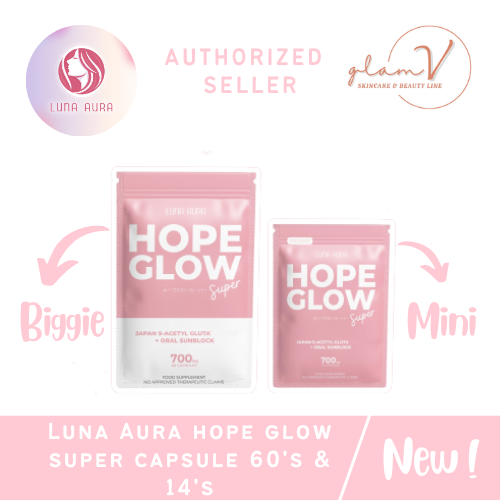Hope Glow Super Biggie and Mini by Luna Aura Glutathione Whitening 60s ...