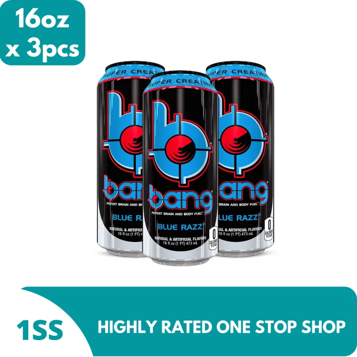 Bang, Blue Razz Energy Drink 16oz x 3pcs | Lazada PH