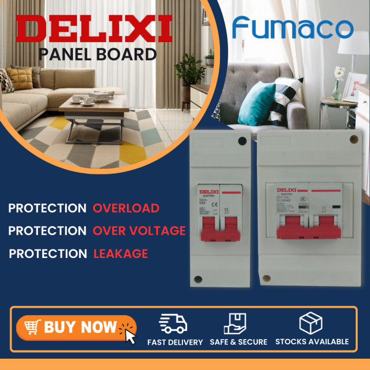 Delixi Panel Board, Surfaced, 2 & 4 Poles, Breakers Not Included ...