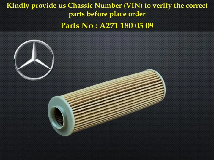 Mercedes Benz - W203 W204 W209 W211 SLK250 C250 1.8L Oil Filter A271-180-05-09 | Lazada