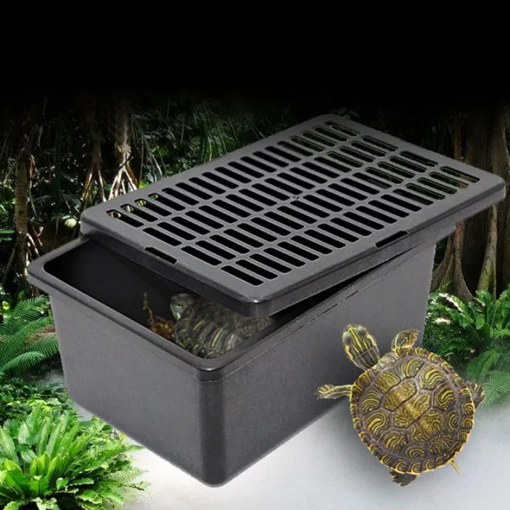Reptile Feeder Plastic Breeding Box Case Feeding Grid For Turtle Lizard ...