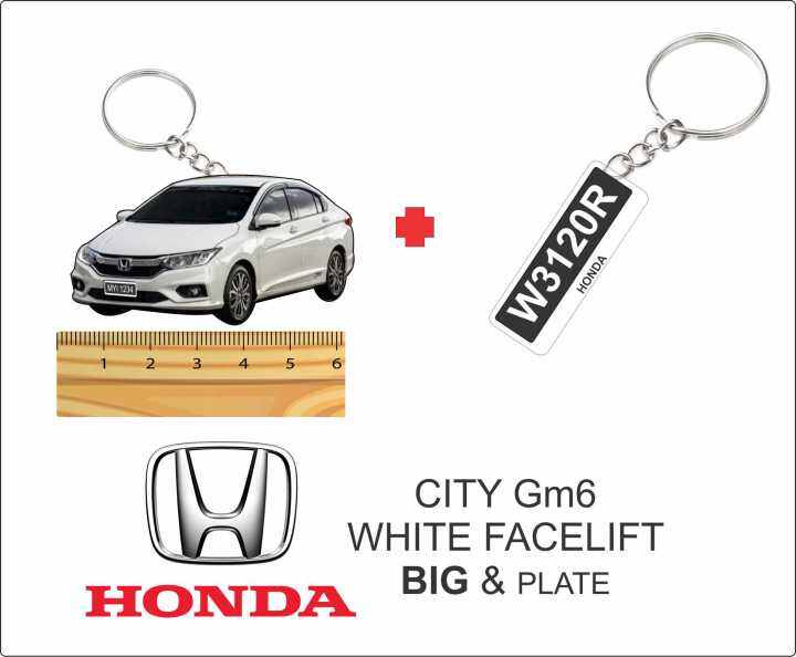 honda city gm6 white facelift keychain 2d keychain kereta | Lazada
