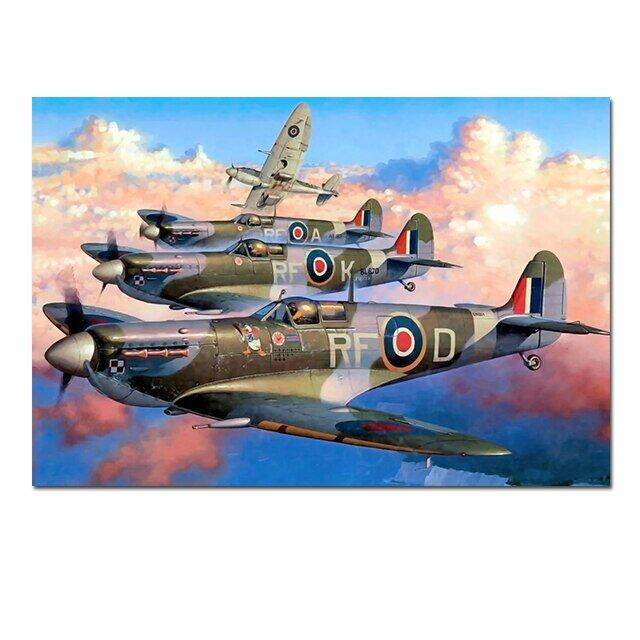 Worldwar Raf Posters and Prints Spitfire Fighter Wall Art Canvas ...