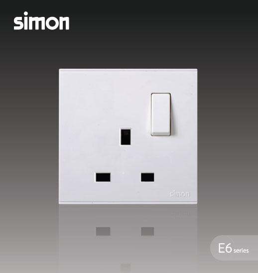 Simon E6 Series 13A Switched Socket Outlet - White Color | Lazada