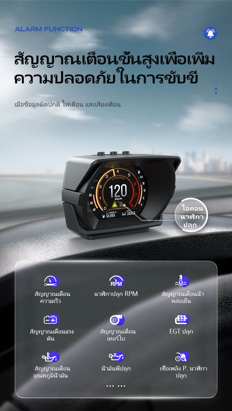 A450 Thai Langauge OBD2 gps สมาร์ทเกจ Smart Gauge HUD สำหรับรถยนต์ A450 OBD + MEMS + G-FORCE ...