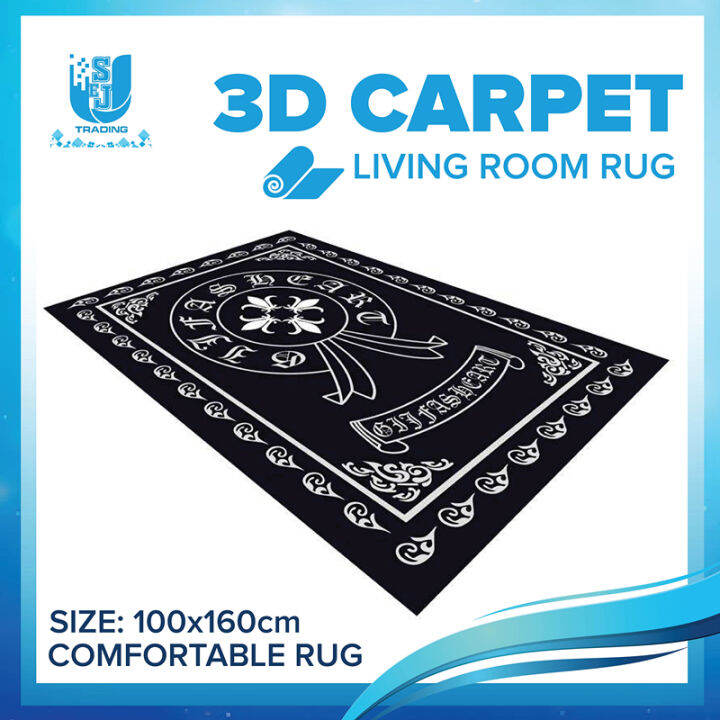 USJE 100 x 160cm 3D Geometric Carpet Comfortable Lounge Area Rectangular Carpet | Lazada PH