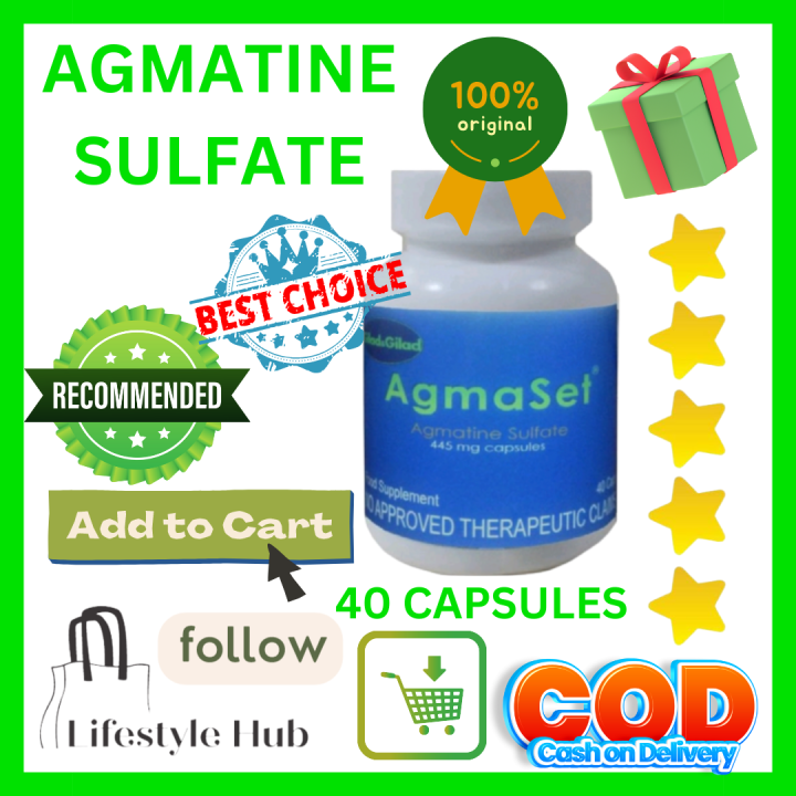 AGMASET G- AGMATINE SULFATE 445MG 40 CAPSULES FOR (BOOST NERVE HEALTH, PERIPHERAL & NEUROPATHIC ...