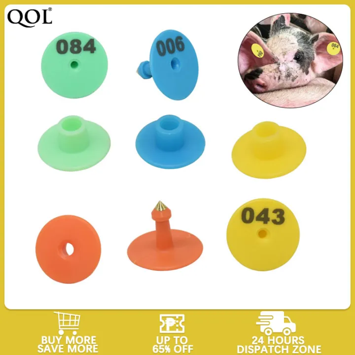 Qinoulieran 20Pcs Livestock identification ear tag Anti-off Ear Tags ...