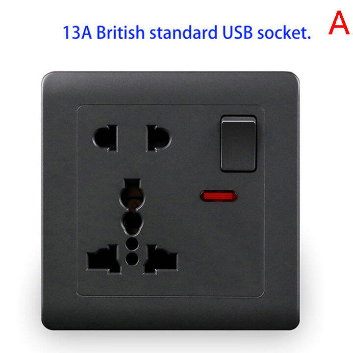 Sky Wing EU Standard Usb Socket Gray Embedded Panel Wall Power Socket ...