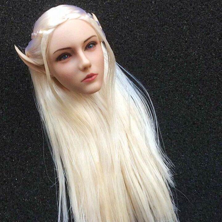 1/6 Scale Elf Queen Emma Head Sculpt Long Ears Female Soldier Head ...