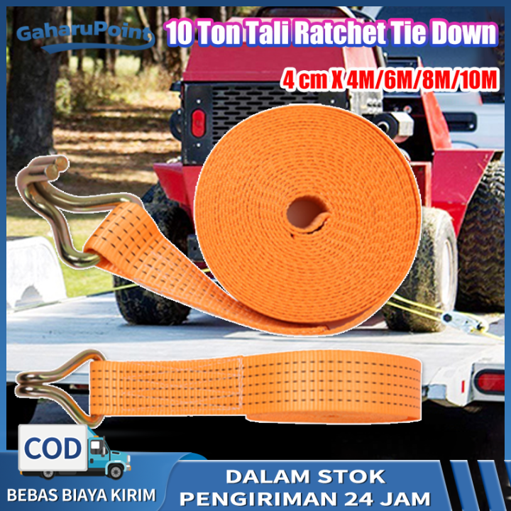 10 Ton Tali Ratchet Tie Down promo murah rachet tie down 10 ton x4/6/8 10 meter ，Ratchet tie ...