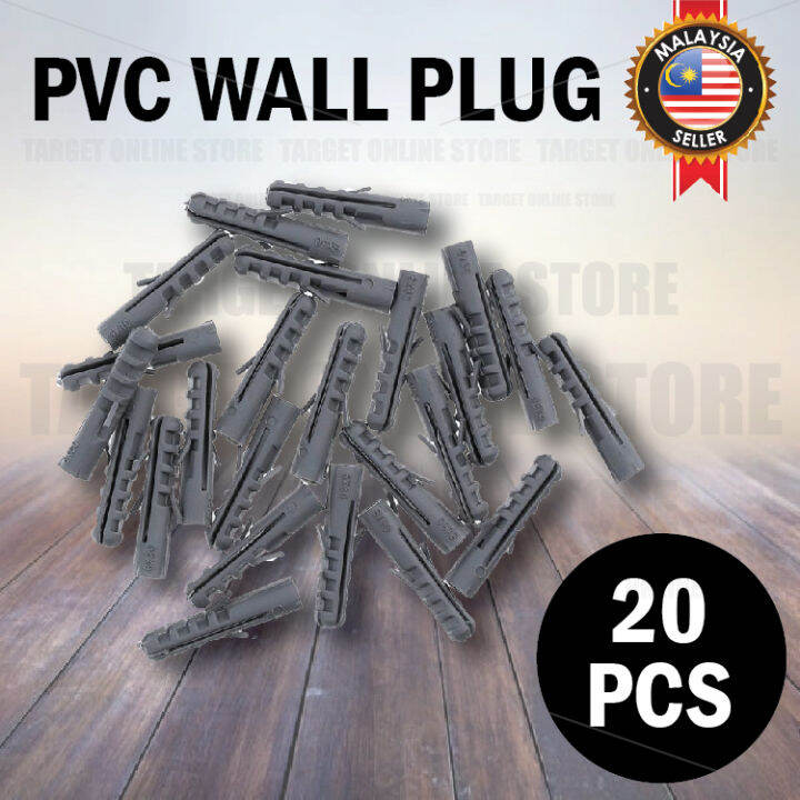 20pcs Plastic PVC Hex Nut Sleeve Wall Plugs Expansion Sleeve Anchor ...