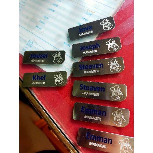 Stainless Jollibee Nameplate for Manager with pin or magnet | Lazada PH