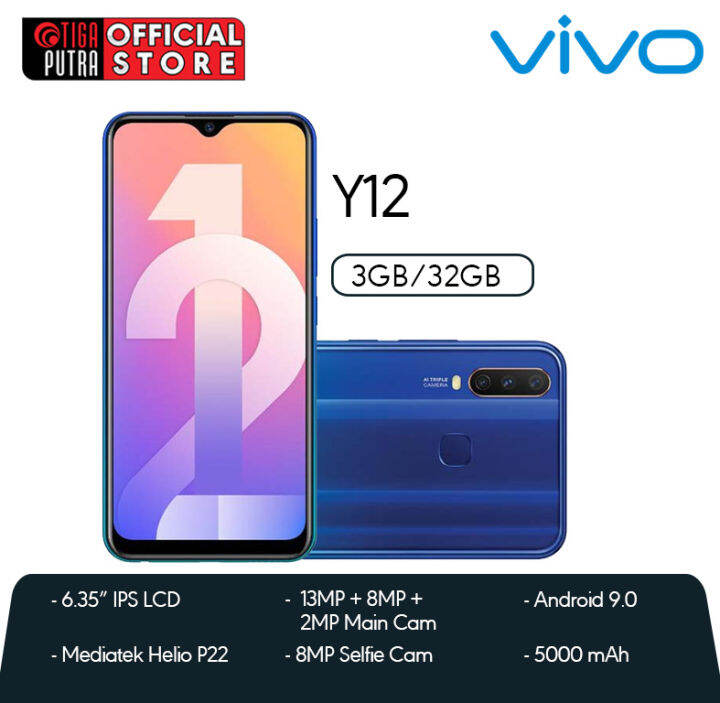 VIVO Y12 RAM 3GB / 32GB, CPU HELIO P22, TRIPLE CAMERA 13MP, SELFIE CAM ...
