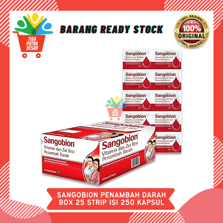 SANGOBION MULTIVITAMIN & ZAT BESI BOX 25 STRIP ISI 250 KAPSUL PENAMBAH ...