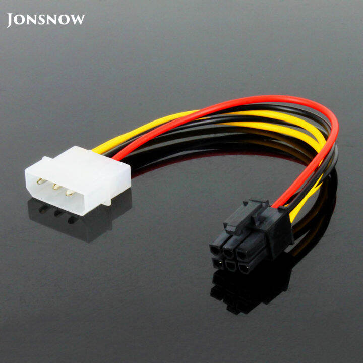 Jonsnow 6 Pin Male To 4 Pin Molex Female Pci Express Graphics Card Power Adapter Cable Extension