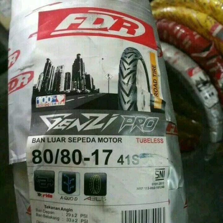 Ban Motor Ring 17 FDR 80/80-17 Genzi Pro Ring 17 Tubeless | Lazada ...