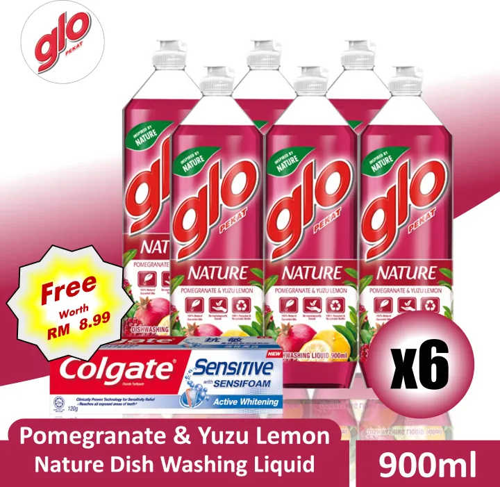 Promotion Glo 900ml Nature Pomegranate & Yuzu Lemon Dishwashing Liquid ...