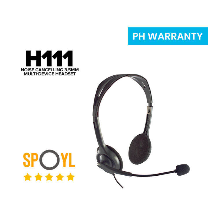 Logitech H111 Noise Cancelling 3.5mm Multi-Device Headset Over the Ear ...