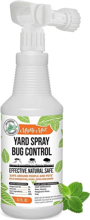 Mighty Mint Yard Spray Bug Control Lawn Spray For Fleas Ticks Mosquitos ...