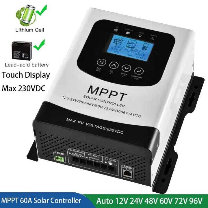 12V 24V 48V 60V 72V 96V 50A 60A 80A MPPT Solar Charge Discharge Controller PV Regulator 230VDC ...
