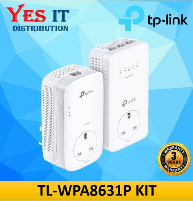 TP-LINK TL-WPA8631P KIT AV1300 Gigabit Passthrough Powerline AC Wi-Fi ...