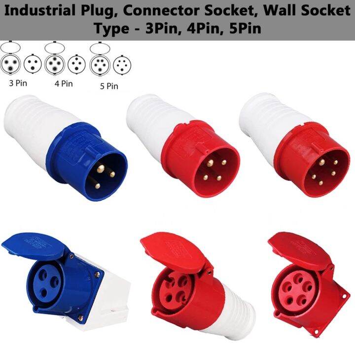 CPC 16A/32A [3P/4P/5P] Industrial Plug Coupler Connector Socket Wall Socket | Lazada