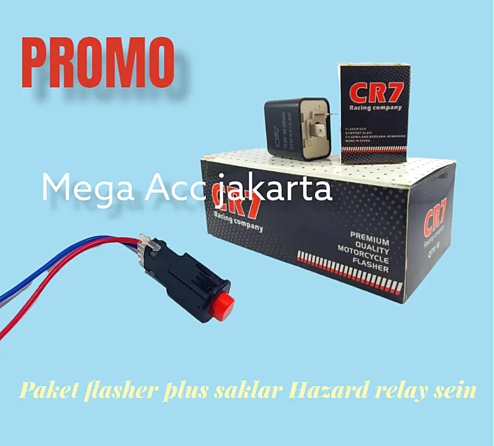 FLASHER CR7 + SAKLAR TOMBOL HAZARD RELAY SEIN FLASHER SEN LED STEL ...