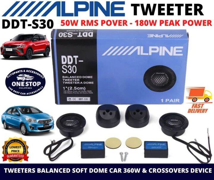 ALPINE DDT-S30 1"(2.5cm) BALANCED DOME TWEETER 320W MAXIMUM POWER ELITE ...
