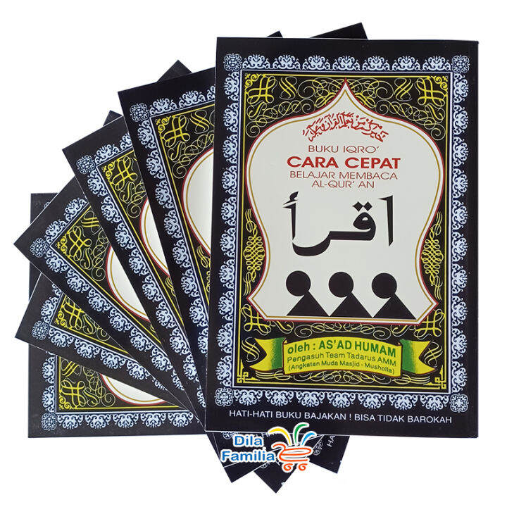 Iqra' Hitam Jilid 1-6 Buku Iqro' Cara Cepat Pantas Belajar Membaca Al ...