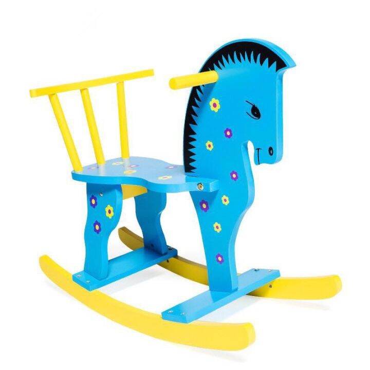 Wooden Horse Ride On children rocking chair trojan horse toy | Lazada PH