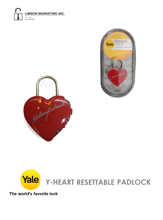 YALE YHEART-AR RESETTABLE PADLOCK | Lazada PH