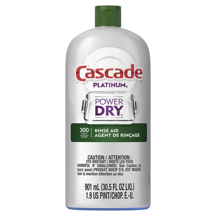 Cascade Rinse Aid Platinum, Dishwasher Rinse Agent, Regular Scent, 30.5 ...