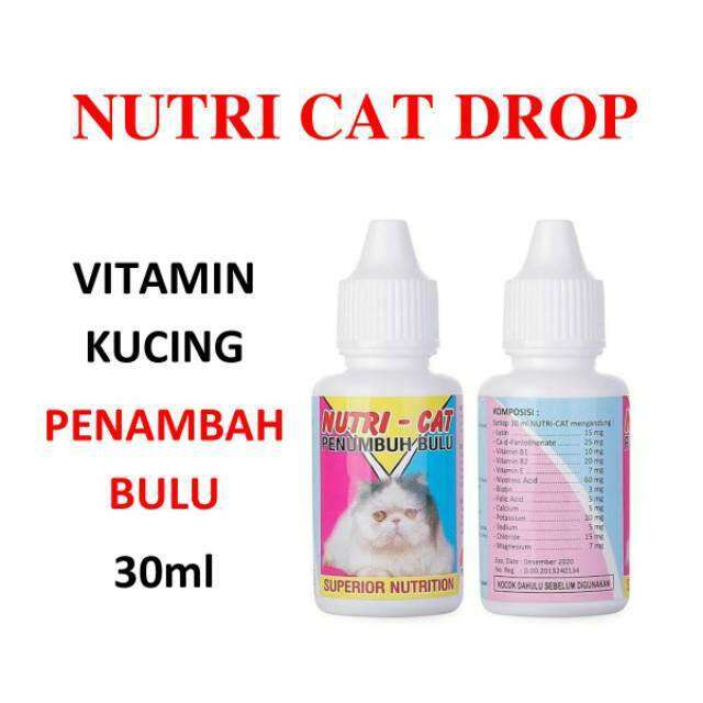Nutri Cat Drop 30ml Vitamin Penumbuh Bulu Kucing Cat Kitten 30 m Obat ...
