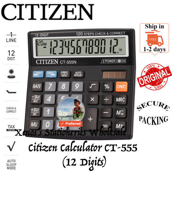 Citizen CT-555N Calculator (12 Digits) / Citizen CT555N Calculator (12 ...