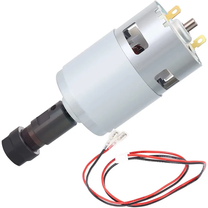 775 Spindle Motor with ER11 Collet & Connection Line, 24V 20000 R/Min ...