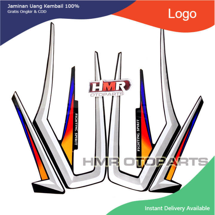 HMR Striping Yamaha RX king 2001 Stiker Body Standar - Hitam Oren ...