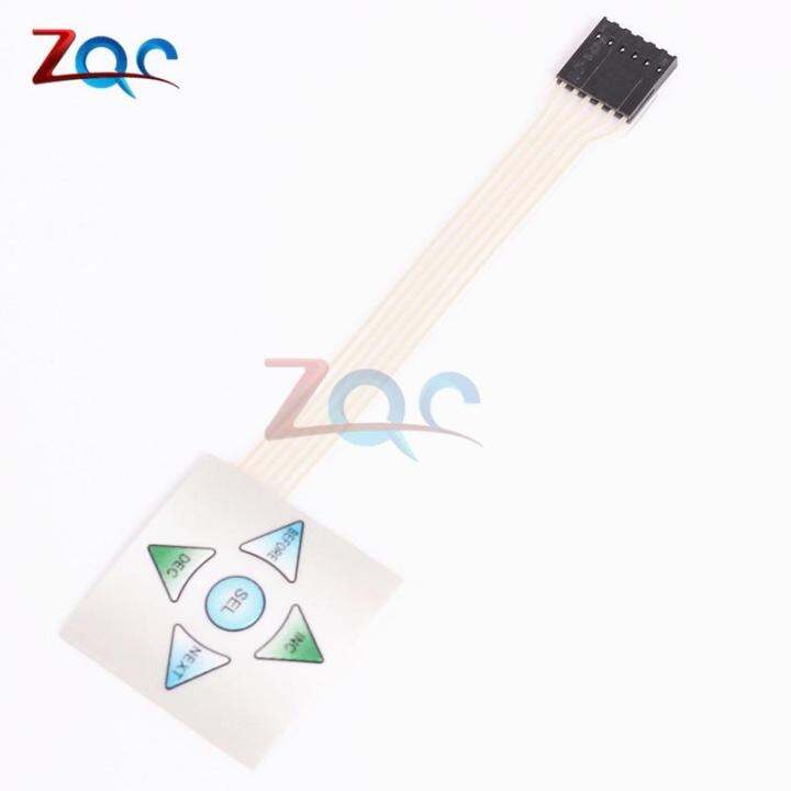 1x5 Matrix Array 5Key Membrane Switch Keypad Keyboard 1*5 Keys Control Panel Plate 40*40mm For ...