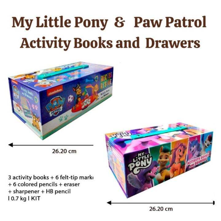 My Little Pony Paw Patrol - Activity Books and Drawers with Markers and ...